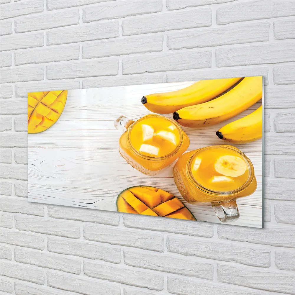 akrylový obraz Mango banán smoothie 125x50 cm