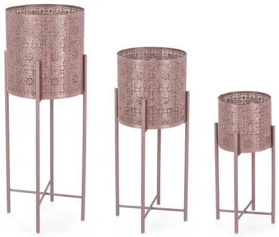 BIZZOTTO Set 3 květináčů NAIRA růžová