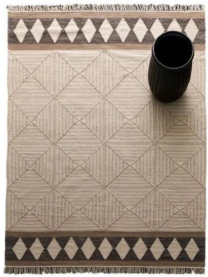 Diamond Carpets India, Ručně vázaný kusový koberec Villa Di Roma DE 2252 Multi Colour, 160x230, hnědá, chodba / předsíň