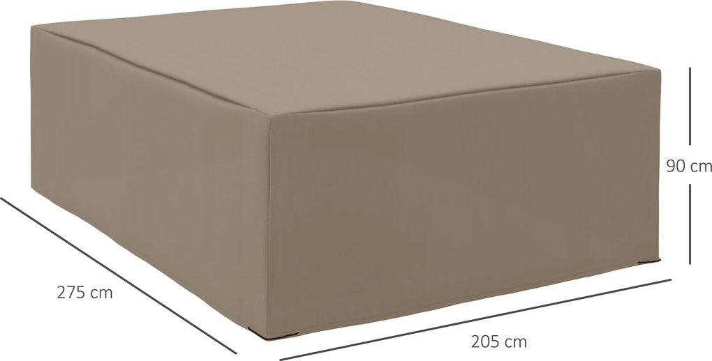 Outsunny Ochranný kryt na zahradní nábytek Zimní nepromokavý kryt Oxfordský kryt 275 x 205 x 90 cm Béžová barva