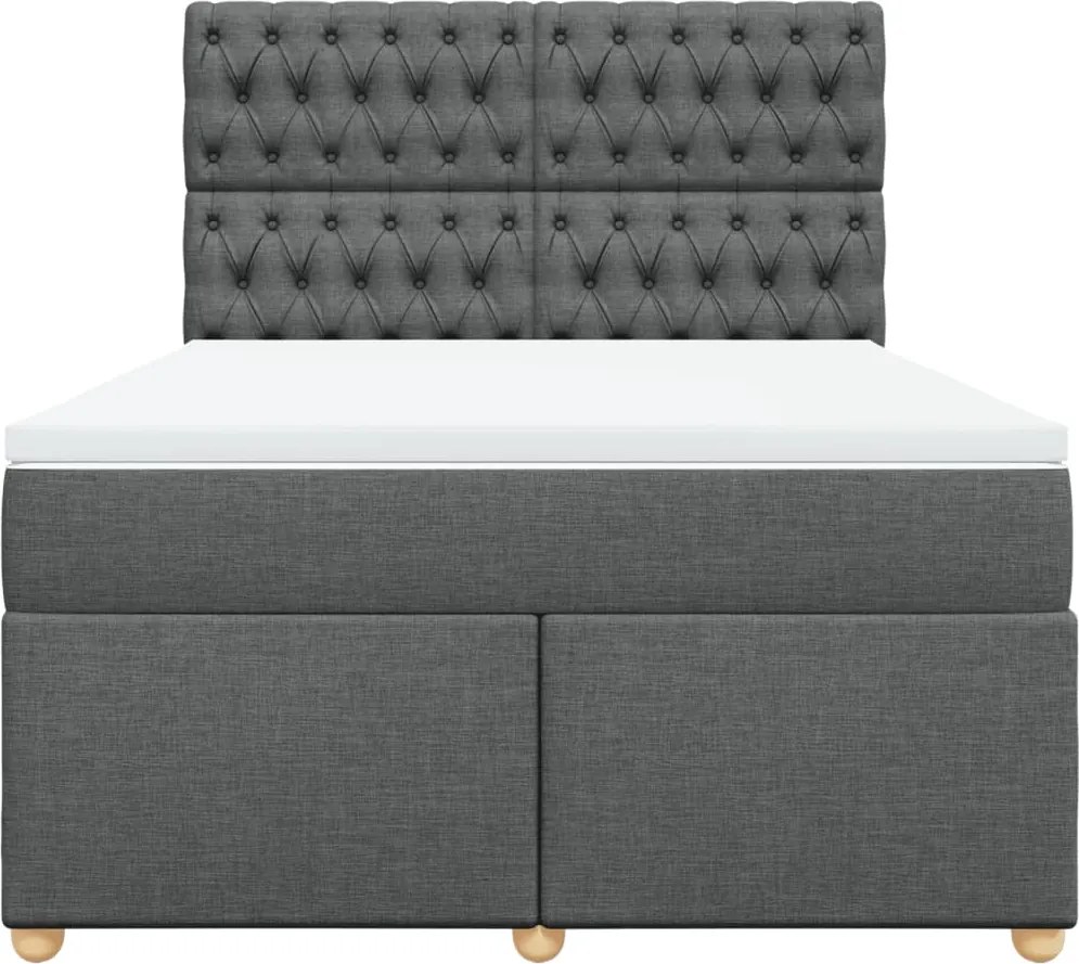 Box spring postel s matrací tmavě šedá 160x200 cm textil 3293639