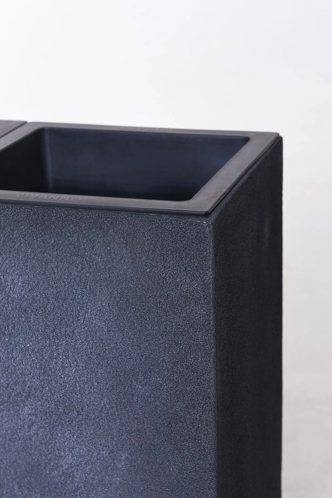 Květináč ELEMENTO, sklolaminát – vzhled kamene, šířka 88 cm, antracit
