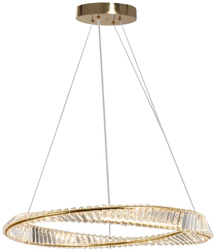 Toolight Toolight, LED křišťálová lampa 42W APP1064-1CP, zlatá, OSW-00676