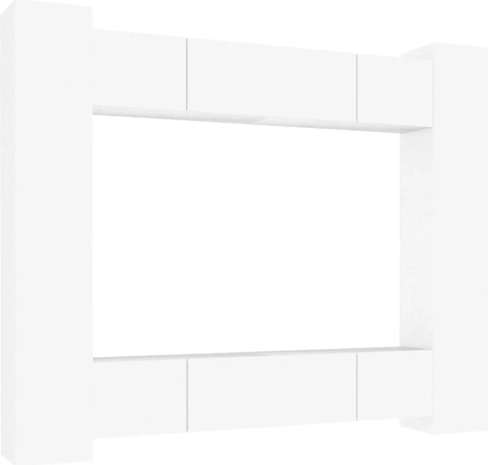 8dílný set TV skříněk bílý kompozitní dřevo 3114230