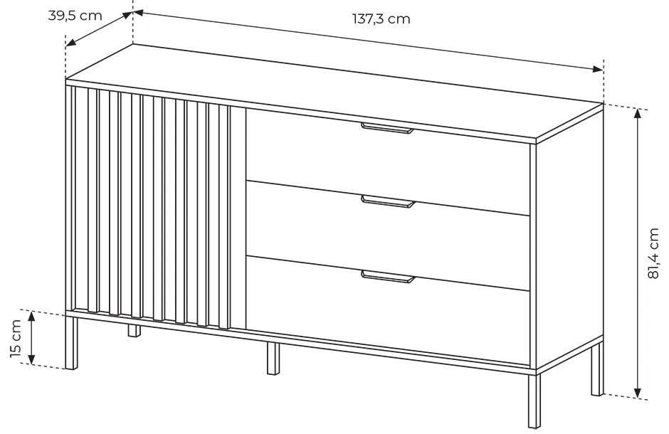 TALLY a | komoda 138 | 137,3 cm | artisan/antracit
