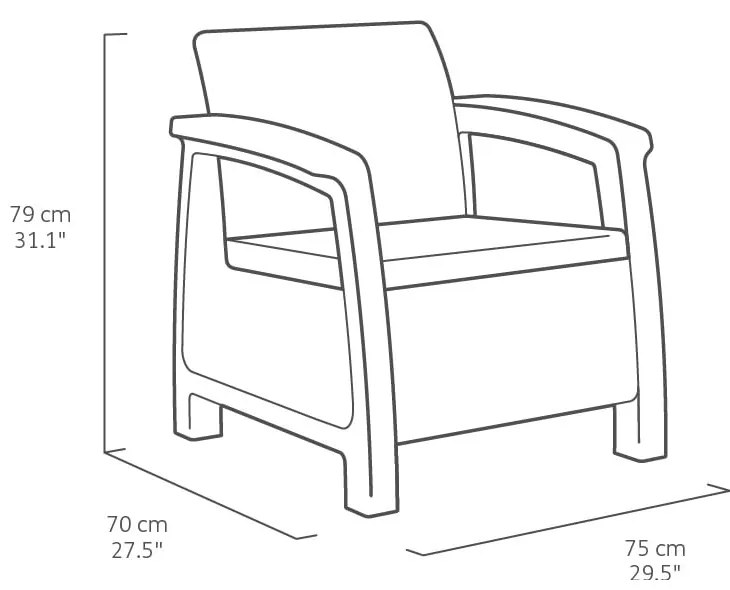 Šedý zahradní lounge set pro 4 Bahamas – Keter