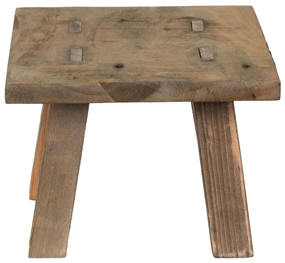 Dřevěný dekorační antik stolík na rostliny - 20*20*15 cm