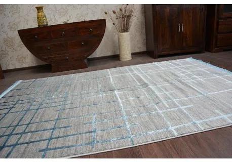 koberec AKRYL MANYAS 191AA, střapce, šedá, modrá velikost 100x300 cm | krásné koberce cz