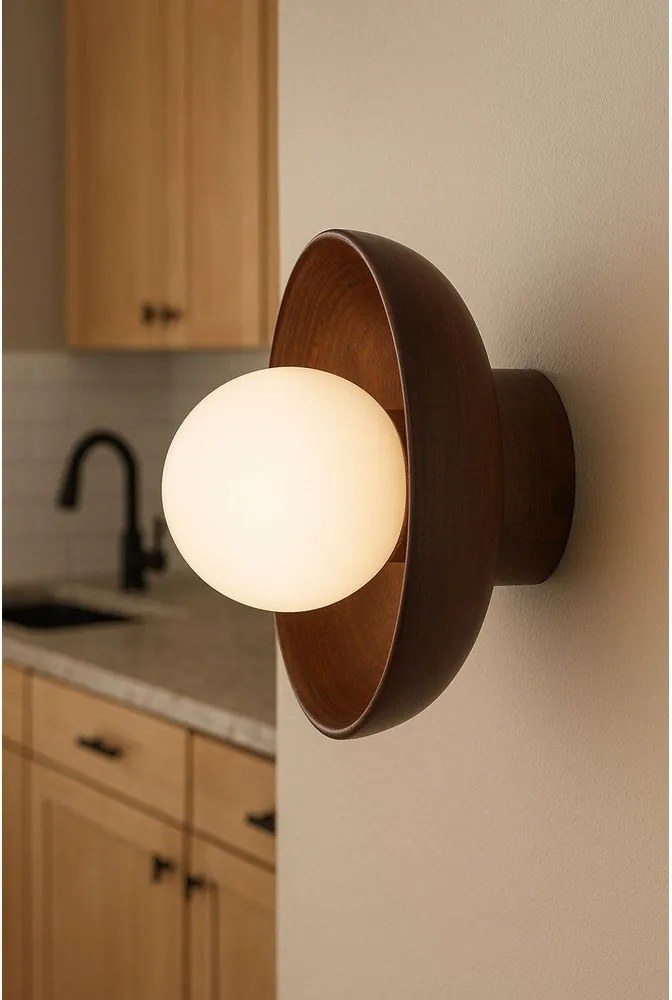 Hnědé nástěnné svítidlo ø 24 cm Elsa – Opviq lights