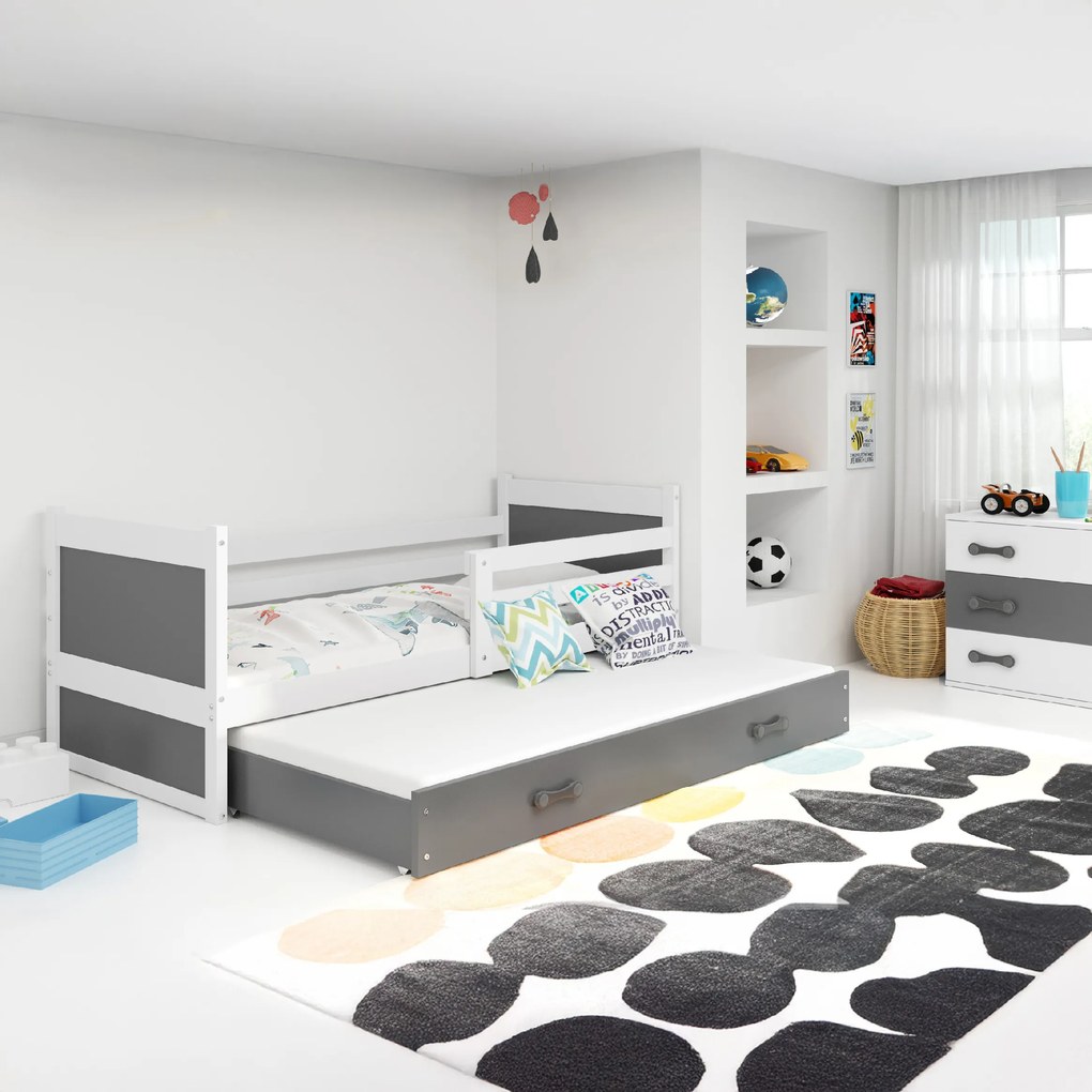 SMB Dětská postel s přistýlkou RICK 2, 90x200 cm Dekor: Grafit, Barva šuplíku: Grafit