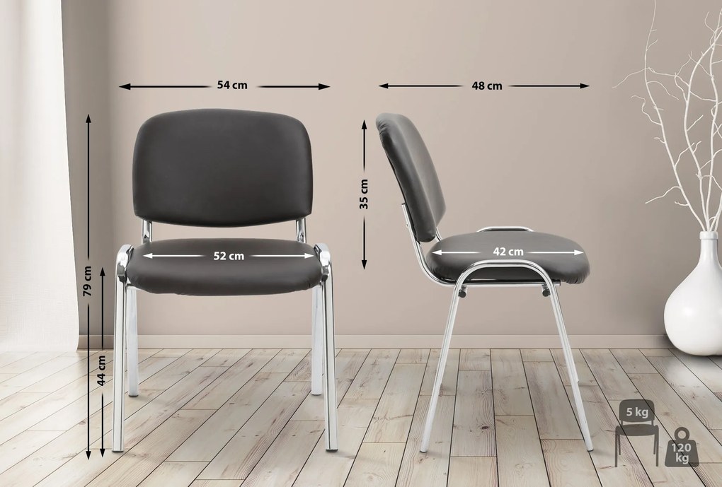 Konferenční židle Ken C umělá kůže – hnědá