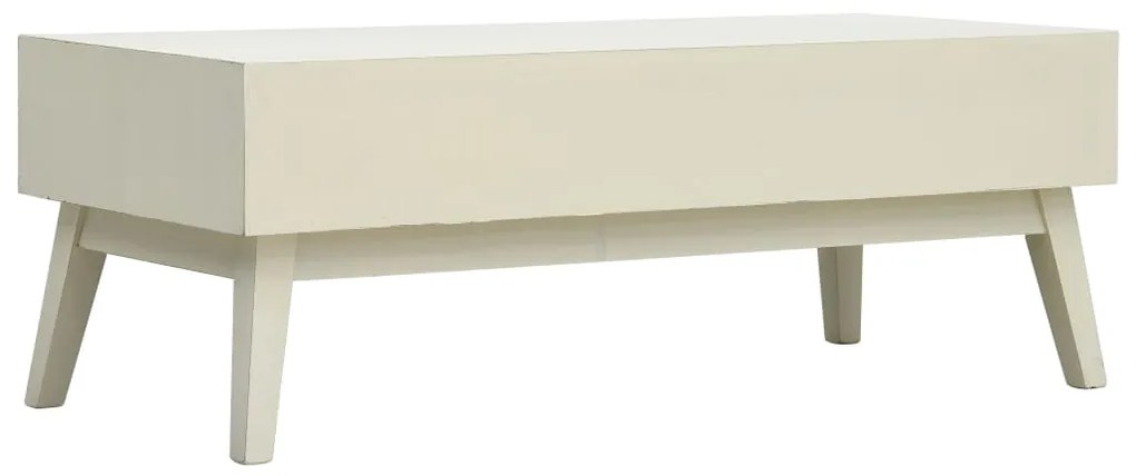 Konferenční stolek 2 zásuvky vyřezávaný šedý 110x50x40 cm dřevo - Default Title