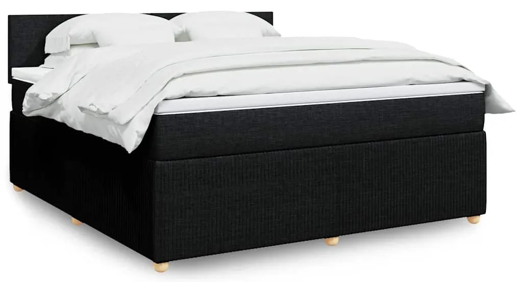 Box spring postel s matrací černá 180x200 cm textil 3289830