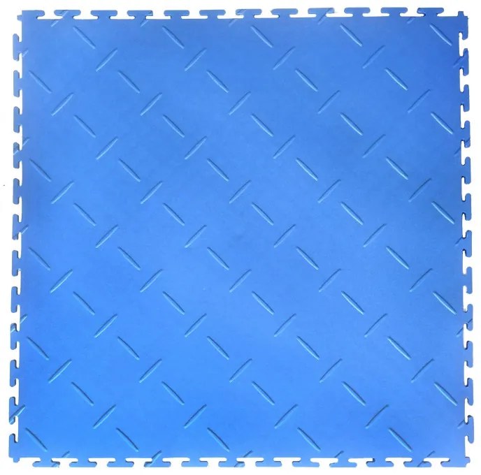 PVC podlaha do garáží, skladů, hal ,tělocvičen ECO - T LOCK - DIAMOND - 498x498x6,5 mm - modrá