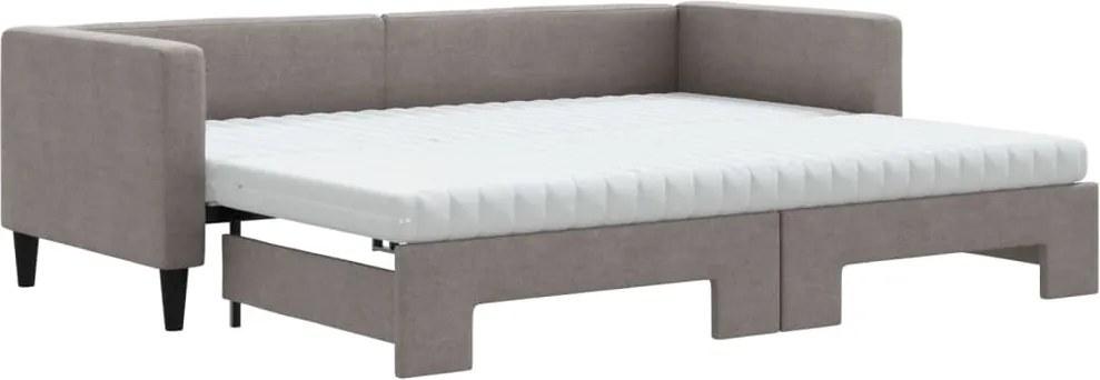 Válenda s přistýlkou a matracemi taupe 80 x 200 cm textil 3196594