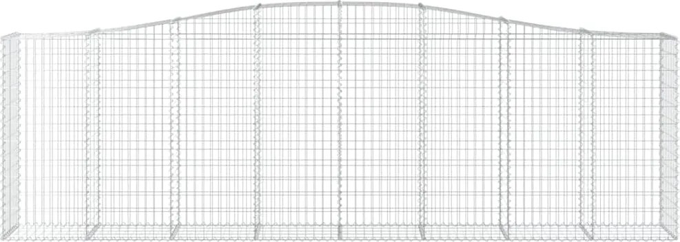 Klenuté gabionové koše 3 ks 400x50x120/140cm pozinkované železo 3145970
