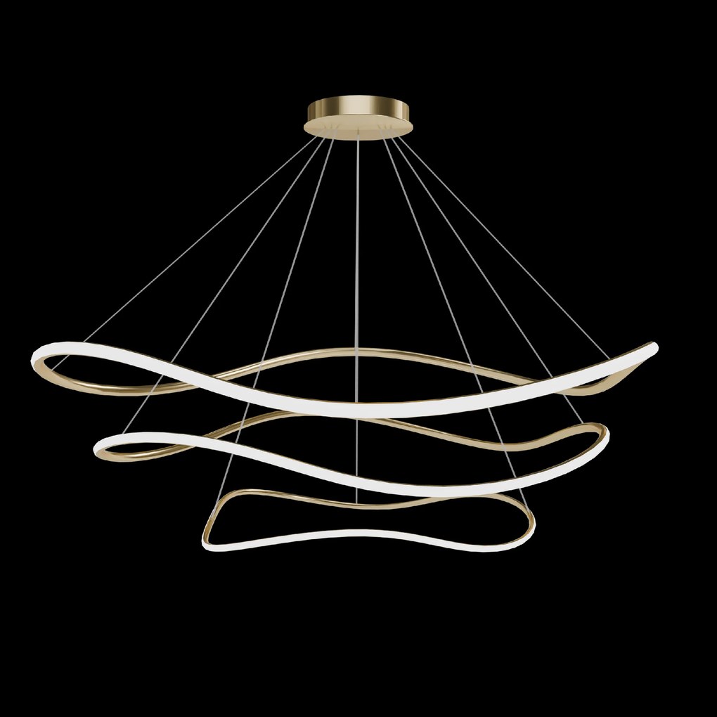 Toolight Toolight, stropní svítidlo 80cm, 24W, 3000K, LHJ018-CP3, zlatá, OSW-50008