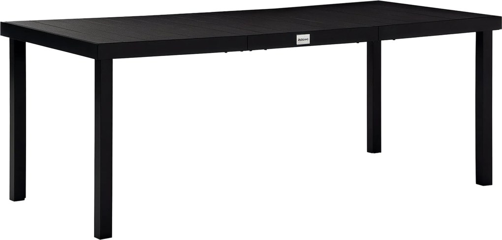Outsunny Hliníkový Zahradní Stůl pro 8 Osob s Laťkovou Deskou pro Terasu a Balkon 190x90x74 cm Černý | Aosom