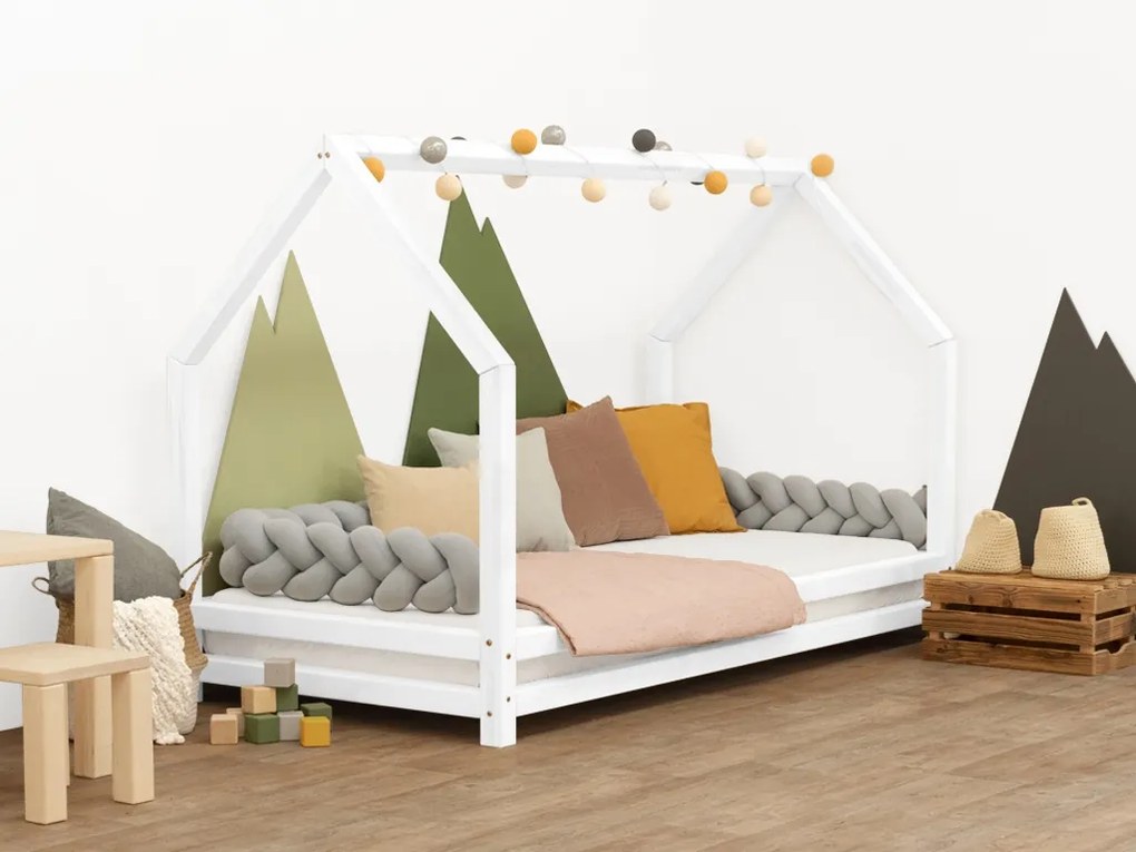Benlemi Dětská postel domeček FUNNY Zvolte barvu: Bílá, Zvolte rozměr: 90 x 160 cm