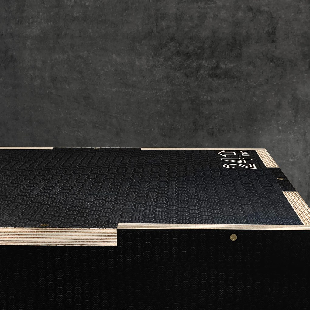 SPORTNOW Plyo box/jump box, robustní, 61 x 51 x 41 cm, černý, rukojeť 10x3,5 cm, do 120 kg