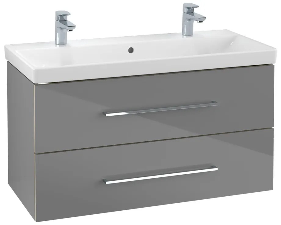 VILLEROY & BOCH Villeroy Boch AVENTO: umyvadlo na skříňku 1000x470mm pro dvě 1-otvorové baterie, bílá Alpin, 4156A401