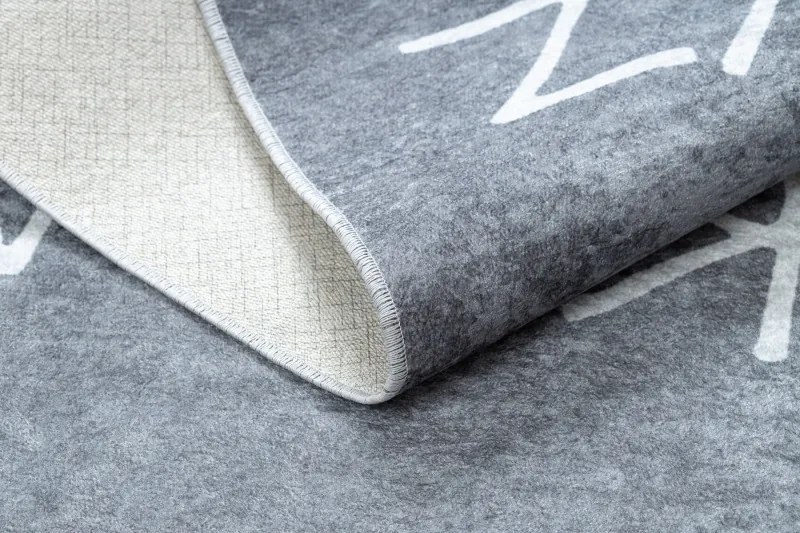Dywany Łuszczów, Dětský kusový koberec Junior 52106.801 Alphabet grey, 160x220, šedá, dětský pokoj