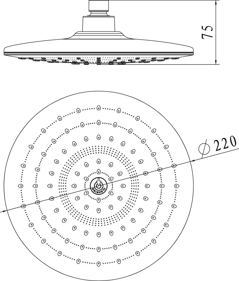 Mereo Mereo, Talířová sprcha horní o 226 mm s kloubem, pochromovaný plast, CB585C