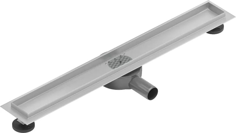Mexen Flat nerezový sprchový žlab 50 cm s rotačním 360° sifonem - tělo žlabu bez krytu, nerez, 1040050