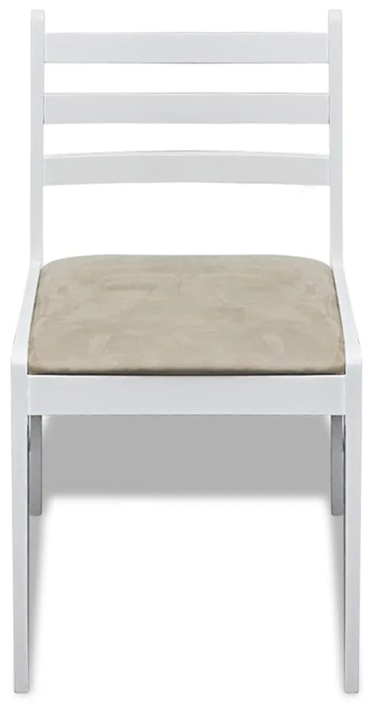 Jídelní židle 6 ks bílé masivní dřevo a samet - Default Title