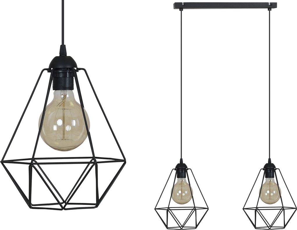 Závěsné Stropní Svítidlo Lustr Loft Retro Edison Dvojitý Moderní