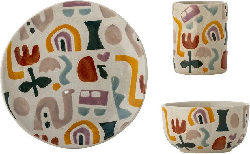 Kameninová dětská jídelní sada 3 ks Filur – Bloomingville Mini