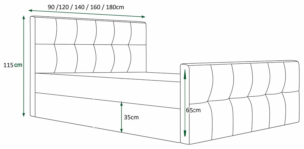 Manželská postel 180 cm Quintin (béžová) (s roštem a úložným prostorem). 1047151