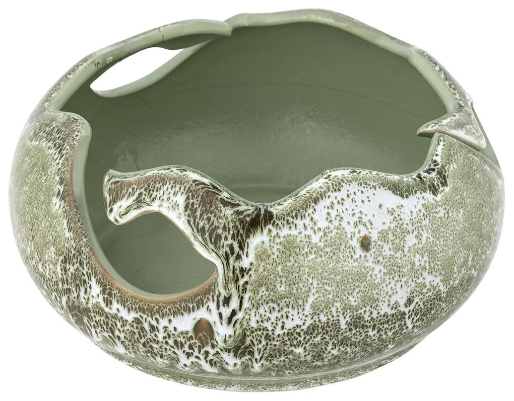Bloomingville Kameninová miska na přízi Leonas Green, zelená barva, keramika