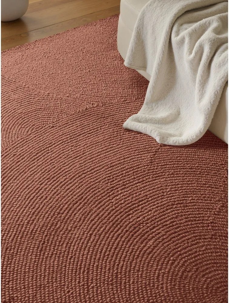 Ručně tkaný vlněný koberec v terakotové barvě 80x150 cm Calmio – Hanse Home