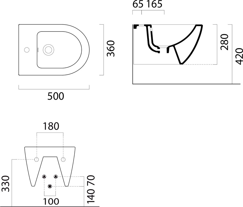 GSI Sapho Pura 8864111 bidet závěsný 50 x 36 cm