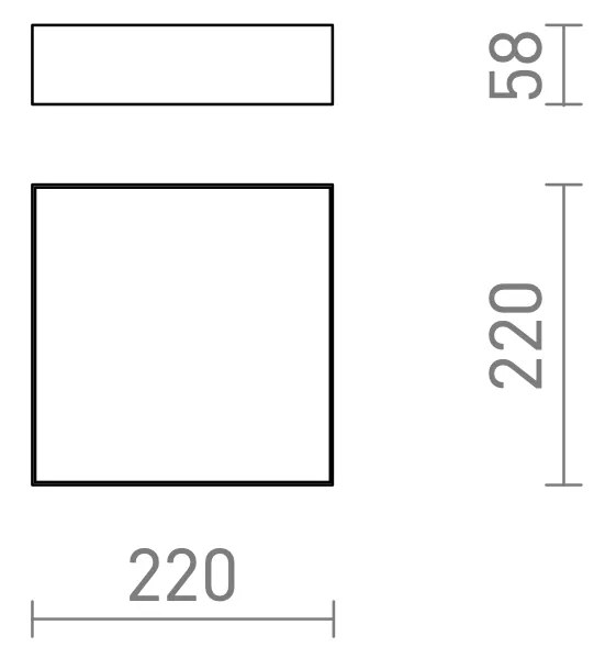 Rendl R13939 stropní LED svítidlo LARISA SQ 22 DIMM, černé, 230V, 20W, 3000K, 22cm