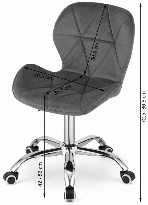 Kancelářská židle AVOLA sametová šedá