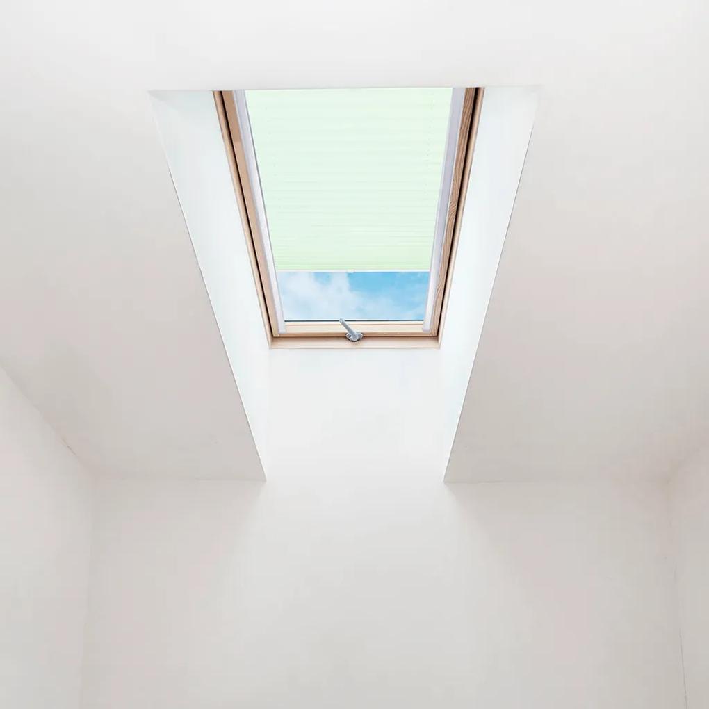 Roleta Plisé na střešní okna, Průsvitná, Světle zelená, P 020 , 30 x 80 cm