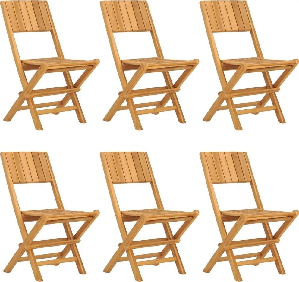 vidaXL Skládací zahradní židle 6 ks 47x61x90 cm masivní teakové dřevo [3155059]