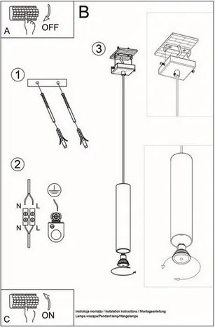 Závěsná lampa SOLLUX LAGOS 1 leštěné zlato GU10 1x10W bez žárovky SL.1200