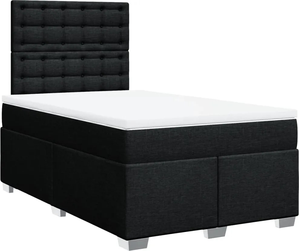 Box spring postel s matrací černá 120x190 cm textil 3290443