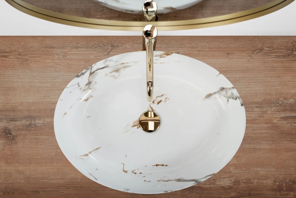 Rea Queen umyvadlo, 55 x 42 cm, imitace kamene-Carrara, REA-U1232