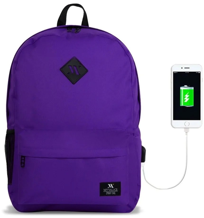 Fialový batoh s USB portem My Valice SPECTA Smart Bag