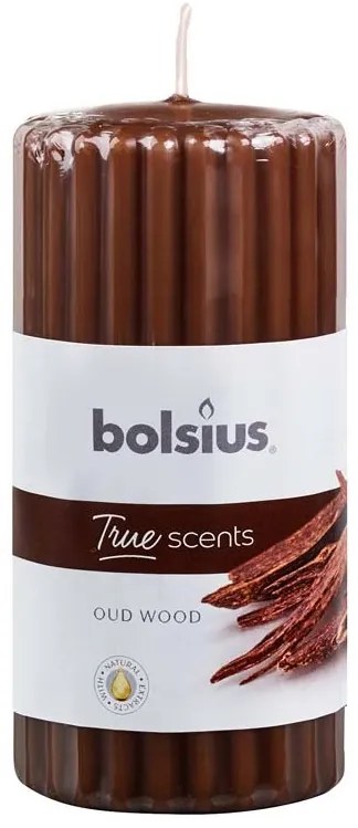 Bolsius Aromatic 2.0 Válec rýhovaný 60x120mm Oud wood, vonná svíčka