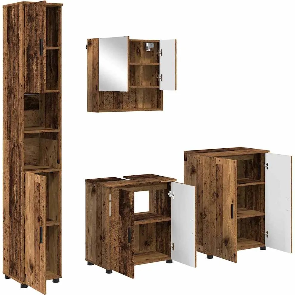 Sada koupelnového nábytku 4 ks Staré dřevo 61 x 35 x 64 cm 3393011