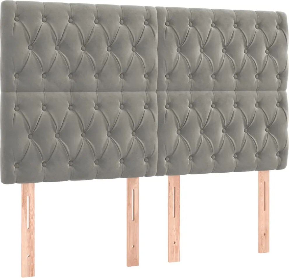 Box spring postel s matrací světle šedá 160x200 cm samet 3138031