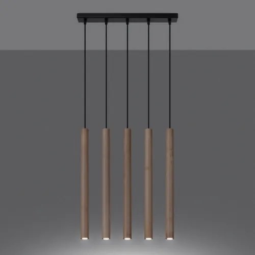 Závěsné svítidlo SOLLUX PASTELO 5L dřevo G9 5x8W bez žárovky SL.1269