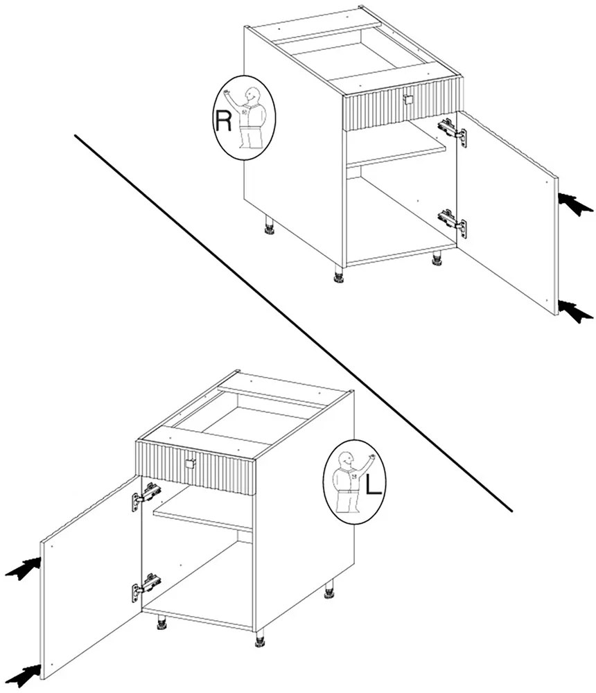 AVARANT sa | dolní skříňka 50D 1F 1S se zásuvkami PREMIUM BOX | 50 cm | 3D povrch | šedá/artisan