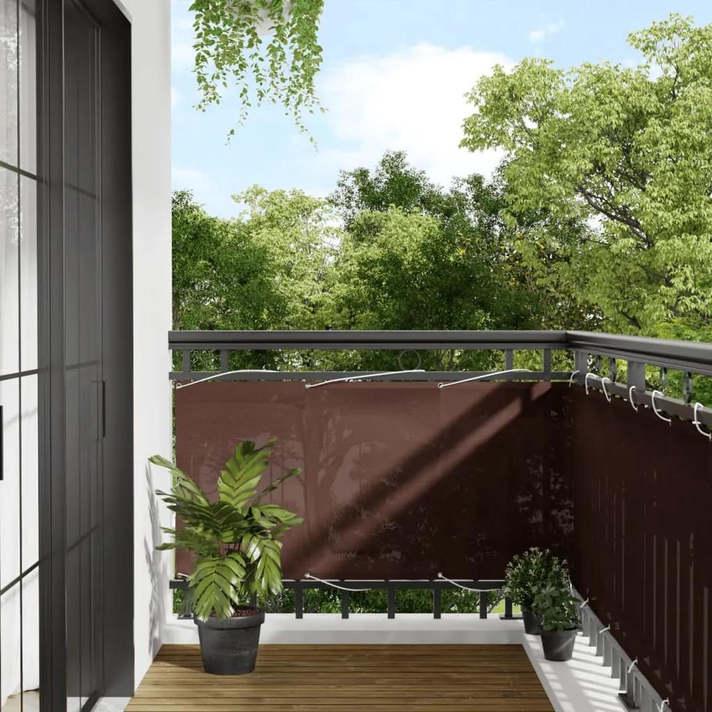 Balkonová zástěna hnědá 75 x 800 cm 100% polyester oxford - Default Title