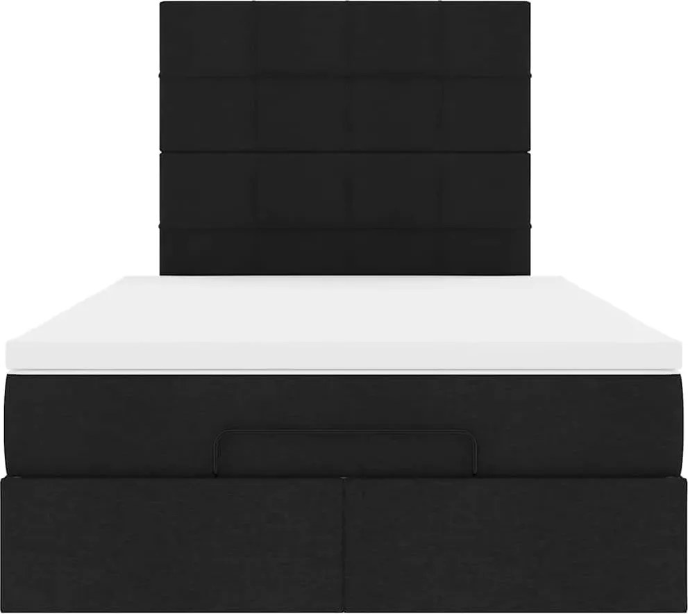 Osmanský rám postele s matrací černá 120x200cm textil 3313149